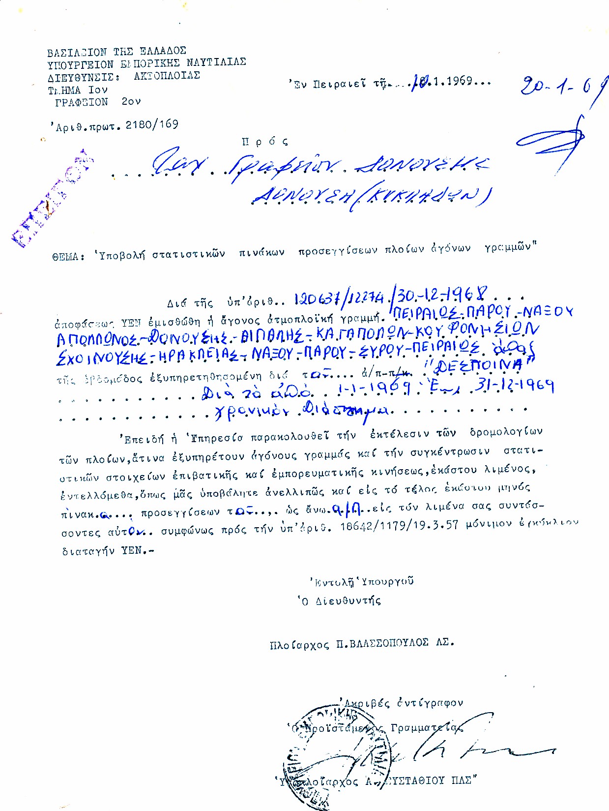 Δρομολόγια Πλοίων | ΙΣΤΟΡΙΚΟ ΑΡΧΕΙΟ ΔΟΝΟΥΣΑΣ
